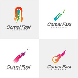 Set comet logo design template Royalty Free Vector Image
