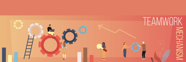 Team building teamwork concept employees work Vector Image