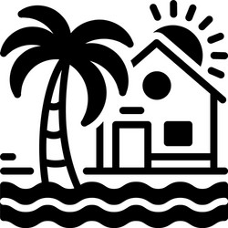 Beach house Royalty Free Vector Image - VectorStock