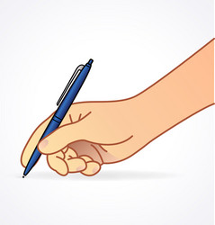 Hand with pen writing drawing outline Royalty Free Vector