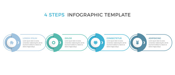 Infographics template four options with paper Vector Image