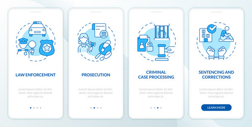 Justice system onboarding mobile app screen Vector Image
