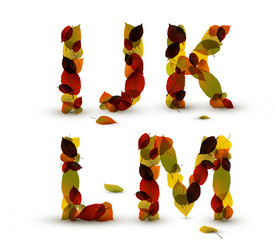 Fall alphabet letters Royalty Free Vector Image