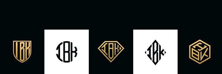 Initial letters hbk logo designs bundle Royalty Free Vector