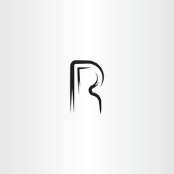 Black letter r logo icon Royalty Free Vector Image