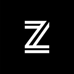 Blue logo letter z line Royalty Free Vector Image