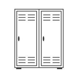 School locker doodle icon outline Royalty Free Vector Image