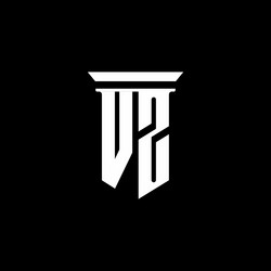 Vz logo monogram with emblem style isolated Vector Image