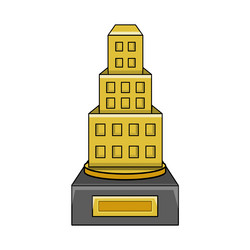 Silver trophy design with building Royalty Free Vector Image