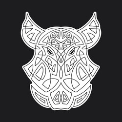 Wild boar head celtic style hog t-shirt Royalty Free Vector