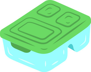 Plastic lunch box with lid flat cartoon Royalty Free Vector