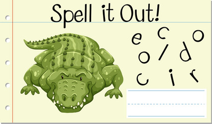 Crocodile Flashcard Vector Images (46)