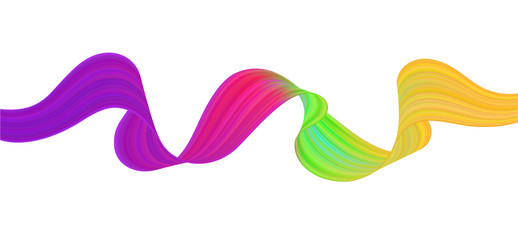Colorful flow poster transparent brushstroke wave Vector Image