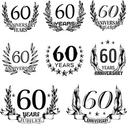 60th Birthday Or Anniversary Invitation Card Vector Image