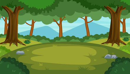 Cartoon forest background Royalty Free Vector Image