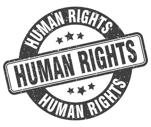 Human rights stamp label round Royalty Free Vector Image