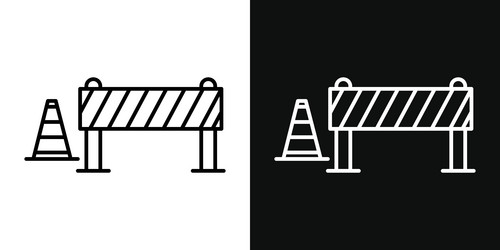 Roadblock icon set barrier and traffic obstacle Vector Image