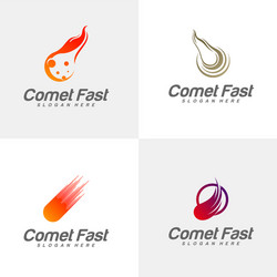 Set comet logo design template Royalty Free Vector Image