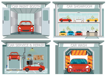 Set of car service station Royalty Free Vector Image