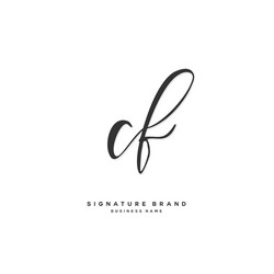 Cf initial letter handwriting and signature logo Vector Image