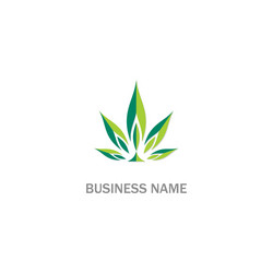 Cannabis green leaf weed logo Royalty Free Vector Image