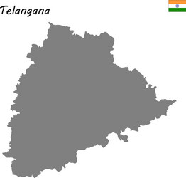 Map of telangana state india Royalty Free Vector Image