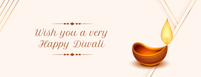 Minimal style deepavali banner with realistic Vector Image
