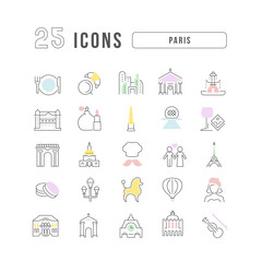 Set of linear icons paris Royalty Free Vector Image