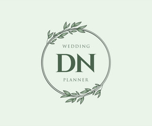 Dn initials letter wedding monogram logos Vector Image