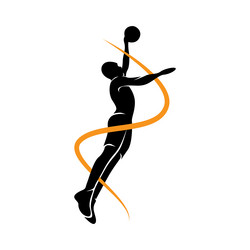 Simple modern basketball player logo template Vector Image