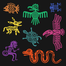 Traditional tattoo mayan symbols Royalty Free Vector Image