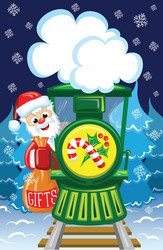 Train in green color Royalty Free Vector Image