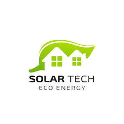 Eco friendly badge and ecology emblem with solar Vector Image