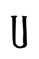 Bumpy elongated font capital letter uneven Vector Image