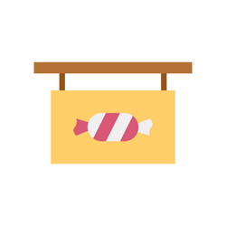 Candy shop sign isolated flat stye icon Royalty Free Vector
