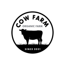 Cow farm logo vintage cattle angus beef Royalty Free Vector
