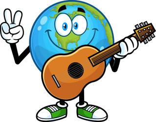 Planet earth cartoon character Royalty Free Vector Image