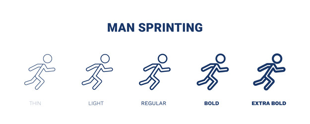 Man sprinting icon thin regular bold and more Vector Image