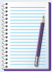 Note pad and pencil Royalty Free Vector Image - VectorStock