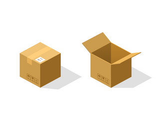 Corrugated slope storage box with stenciled Vector Image