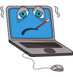 Cartoon smiling desktop computer Royalty Free Vector Image