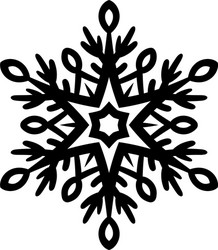 Simple black freehand icon of a snowflake Vector Image