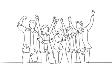 Team work goal concept one continuous line Vector Image