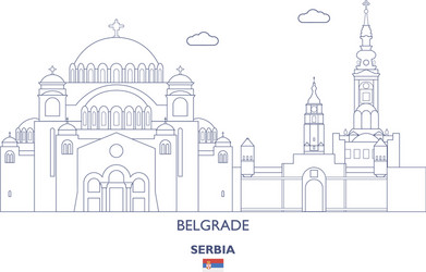 Serbia Belgrade Tourism Landmarks City Royalty Free Vector