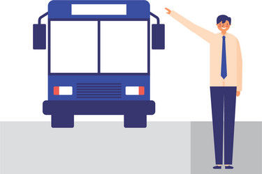Man taking the bus to work Royalty Free Vector Image