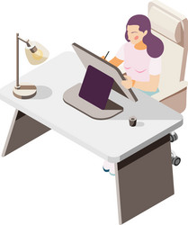 Construction workers isometric people Royalty Free Vector