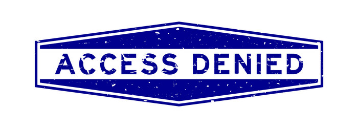 Grunge blue access granted word hexagon rubber Vector Image