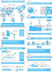 Infographic demographics 5 blue Royalty Free Vector Image