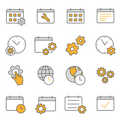 Gear icon in flat style cog wheel on white Vector Image