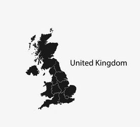United kingdom map on transparent background Vector Image